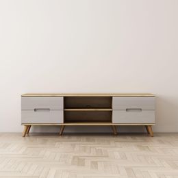 TV-Board OTTO HOME "Lund", natur, B:160cm H:50cm T:40cm, ABS-Kunststoff, FSC-zertifizierter Holzwerkstoff, MDF, Melamin, Spanplatte, Sideboards