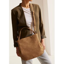 Handtasche Vivance "Umhängetasche", Damen, Gr. B/H/T: 32cm x 32cm x 9cm, braun (camelfarben), Lederimitat, unifarben, Taschen, Schultertasche, Henkeltasche im Western-Look, Crossbody Bag VEGAN
