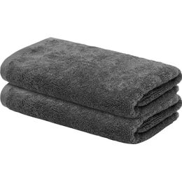 Gästehandtücher "LOOKS", grau (anthrazit), B:30cm L:50cm, Frottier, Obermaterial: 100% Baumwolle, LOOKS by Wolfgang Joop, Handtücher, mit Logobestickung