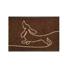 Fußmatte Gr. 1, braun, ecru, B:35cm H:7mm L:75cm, Kunstfaser, Polyamid, Teppiche