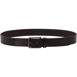Ledergürtel Calvin Klein "WARMTH BUCKLE", Herren, Gr. 100, ck schwarz braun, antique silber, Rindsleder, unifarben, Gürtel, Größenverstellbar