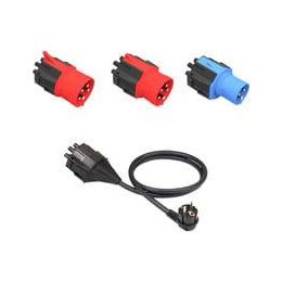 Steckeraufsatz Set 32A Standard (EU) 16A, 32A, Schutzkontakt, Adapter schwarz, 4-teilig, f&uuml;r NRGkick Ladeeinheit