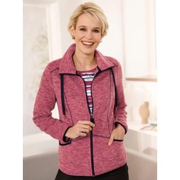 Fleecejacke Classic Basics, Damen, Gr. 40, rot (himbeere, meliert), 100% Polyester, meliert, Jacken