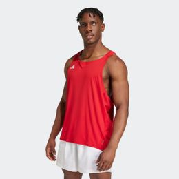 Lauftop adidas Performance "ADIZERO E SNGLT", Herren, Gr. XL, rot (team power rot 2), Obermaterial: 100% Polyester, Rundhals, Tops