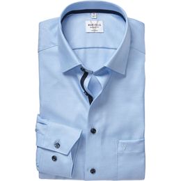 Langarmhemd MARVELIS, Herren, Gr. 41, N-Gr, bleu, Web, Obermaterial: 100% Baumwolle, 2-Knopf-Manschette, Hemden, Businesshemd, New-Kentkragen, modern fit