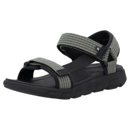 Sandale RIEKER SPORT "Orlando", Herren, Gr. 45, gr&uuml;n (oliv, schwarz), Lederimitat, Textil, Schuhe Sandale, Outdoorsandale, Sommerschuh, Maschinenw&auml;sche, mit weichem Fu&szlig;bett