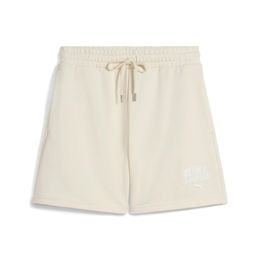 Trainingsshorts Puma "CLASS SHORTS 5" TR", Damen, Gr. M, N-Gr, weiß (alpine snow), Sweatware, Obermaterial: 68% Baumwolle, 32% Polyester, bedruckt, regular fit kurz, Hosen