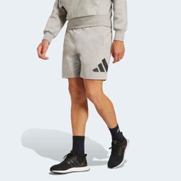 Shorts adidas Sportswear "M BL SJ SHO", Herren, Gr. L, N-Gr, grau (medium grau heather, schwarz), Obermaterial: 74% Baumwolle, 26% Polyester, Hosen