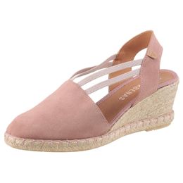 Sandalette VERBENAS "Maika Serraje", Damen, Gr. 39, rosa (altros&eacute;), Veloursleder, Schuhe Sandalette, Sommerschuh, Sandale, Keilabsatz, mit Jutebesatz