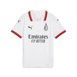 Trainingstop Puma "ACM AWAY JERSEY REPLICA JR", Mädchen, Gr. 140, weiß (Puma weiß), Web, Obermaterial: 100% Polyester, unifarben, regular fit normal, Rundhals, Tops, Fußballtrikot - AC Mailand Auswärtstrikot 2024/2025 Kinder