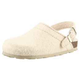 Hausschuh Kidsworld, Mädchen, Gr. 30, beige (creme), Filz, Schuhe, Clog, Pantoffel, Homeslipper mit schwenkbarem Fersenriemchen