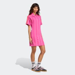 Shirtkleid adidas originals "FOOTIE DRESS", Damen, Gr. L, N-Gr, pink (semi lucid fuchsia), Obermaterial: 86% Polyester, 14% Elasthan, Kleider
