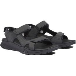 Sandale Timberland "Lincoln Peak 2 STRAP SANDAL", Herren, Gr. 41,5, schwarz, Leder, Schuhe Sandale, mit Klettverschluss