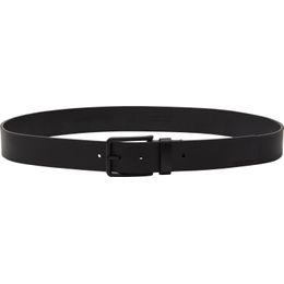 Ledergürtel Calvin Klein "WARMTH BUCKLE", Herren, Gr. 120, schwarz, matte schwarz, Rindsleder, unifarben, Gürtel, Größenverstellbar