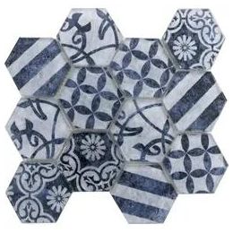 Premium Mosaic Glasmosaik azul 26x30 cm matt PATCHWORK73AZ