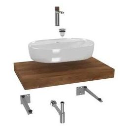 SAT Dolce Badezimmer-Set mit Waschbecken 80x8x50 cm Eiche Charleston KSETDO3