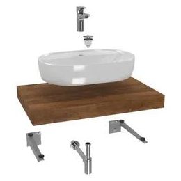 Hansgrohe Dolce Badezimmer-Set mit Waschbecken 80x8x50 cm Eiche Charleston KSETDO4