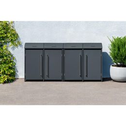 WESTMANN Mülltonnenbox Moderna 4 4x 240 L Anthrazit 83x278x135cm