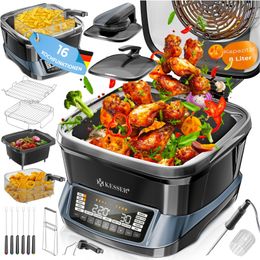 Kesser&reg; Multikocher K&uuml;chenger&auml;t 8L & 16 Programme - Grillen, Backen, Schmoren, Dampfgaren mit Vorheiz- & Warmhaltefunktion, Schnellkochkopf, Hei&szlig;luftfritteuse, Reiskocher, Slow Cooker, Joghurtbereiter