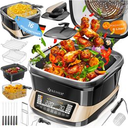 Kesser&reg; Multikocher K&uuml;chenger&auml;t 8L & 16 Programme - Grillen, Backen, Schmoren, Dampfgaren mit Vorheiz- & Warmhaltefunktion, Schnellkochkopf, Hei&szlig;luftfritteuse, Reiskocher, Slow Cooker, Joghurtbereiter
