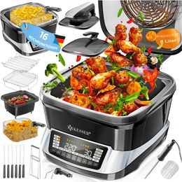 Kesser® Multikocher Küchengerät 8L & 16 Programme - Grillen, Backen, Schmoren, Dampfgaren mit Vorheiz- & Warmhaltefunktion, Schnellkochkopf, Heißluftfritteuse, Reiskocher, Slow Cooker, Joghurtbereiter