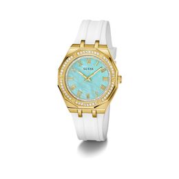 Guess Uhr 'DESIRE' Damen Gr&ouml;&szlig;e One Size hellblau / gold / wei&szlig;