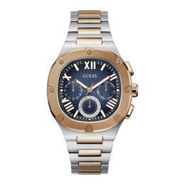 Guess Uhr 'HEADLINE' Herren Gr&ouml;&szlig;e One Size blau / rosegold / silber