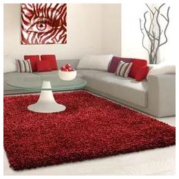 Hochflor-Teppich Ayyildiz Teppiche "Life Shaggy 1500", rot, B:240cm H:30mm L:340cm, Kunstfaser, Teppiche, Langflor, uni, gro&szlig;e Farbauswahl, robust, auch als L&auml;ufer und in rund