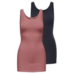 Tanktop Only "ONLLIVE &ndash; Slim-Fit Tanktops mit Stretch f&uuml;r optimalen Sitz", Damen, Gr. S, rosa (night sky pack:erot rose), Jersey, Obermaterial: 95% Baumwolle, 5% Elasthan, unifarben, slim fit Po-bedeckend, Rundhals, Tops Tanktop, slim fit, casual, Jersey, Baumwollmischung, Rundhals
