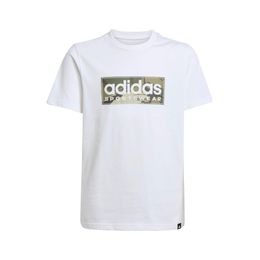 adidas Sportswear T-Shirt Jungen Gr&ouml;&szlig;e 140 gr&uuml;n / khaki / wei&szlig;