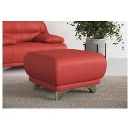 Hocker COTTA "Maranello", rot, B:66cm H:43cm T:66cm, 64% Polyurethan, 25% Polyester, 11% Baumwolle, Hocker, Fu&szlig;hocker Polsterhocker