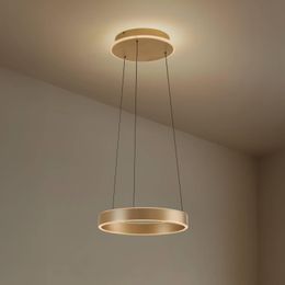 LUCANDE LED-H&auml;ngeleuchte Tindra, &Oslash; 40 cm, gold, dimmbar