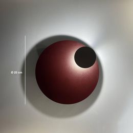Knikerboker LED-Wandlampe Pois, dunkelrot, &Oslash; 25 cm, dimmbar