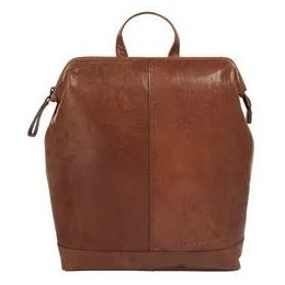 SPIKES & SPARROW Cityrucksack SPIKES & SPARROW, Damen, Gr. B/H/T: 30cm x 27cm x 10cm, onesize, braun (cognac), Leder, Rindsleder, unifarben, Rucks&auml;cke Cityrucksack, echt Leder