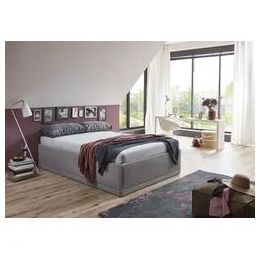 Polsterbett "Texel", grau, B:146cm H:34cm L:206cm, Bezug Bett: Veloursstoff 100% Polyester oder Microfaser (100% Polyester);Bonnell-Federkernmatratze: 51% Polypropylen, 39% Polyester und 10% Baumwolle;Kaltschaummatratze: 100% Polyester, Bezug abnehm- und waschbar bis 60C;Kissenbezug: 100% Polyester, F&uuml;llung : 100% Polyester (Hohlfaser), Westfalia Schlafkomfort, Betten, Polsterbett, Standardh&ouml;he mi