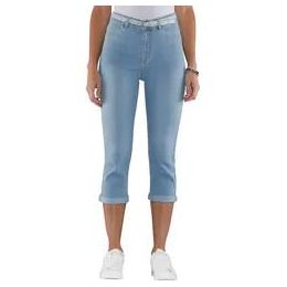 Caprijeans Classic Basics, Damen, Gr. 38, Normalgr&ouml;&szlig;en, blau (blau, bleached), 81% Baumwolle, 17% Polyester, 2% Elasthan, unifarben, 3/4-L&auml;nge, Jeans, Topseller