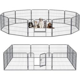 PfotenWunder® Welpenlaufstall 12-teilig, 80cm hoch + 1 Hundebett & 1 Trainingsbuch | Welpenauslauf, Hunde-Laufstall faltbar mit Tür, Tierlaufstall indoor outdoor wetterfest