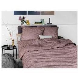 Bettw&auml;sche Irisette "Mink 8835", lila (mauve), B/L: 155cm x 200cm, 1 Stk., 1 Stk., Biber, B/L: 80cm x 80cm, 2 Stk., Biber, Obermaterial: 100% Baumwolle, Bettw&auml;sche, Bettw&auml;sche, einzigartige kuschelig weiche Winterbettw&auml;sche