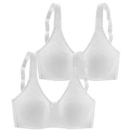 B&uuml;gelloser BH Naturana "Cotton", Damen, Gr. 95, Cup D, wei&szlig; (2xwei&szlig;), Obermaterial: 95% Baumwolle, 5% Elasthan. Spitze: 81% Polyamid, 19% Elasthan, unifarben, bequem, BHs BH BH-Set Soft-BH Schalen-BH B&uuml;gelloser-BH, vorgeformte Soft-Cups, breite Tr&auml;ger, mit Spitze, Baumwollmix, bequem