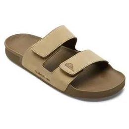 Sandale Quiksilver "Rivi Leather", Herren, Gr. 13(46), beige (tan 1), Obermaterial:Obermaterial: Leder / Au&szlig;ensohle: Gummi;, Schuhe Sandale