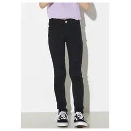 Stretch-Jeans KIDS Only "KONRAIN", M&auml;dchen, Gr. 140, N-Gr, schwarz, Denim/Jeans, Obermaterial: 53% Viskose, 29% Baumwolle, 17% Polyester, 1% Elasthan, unifarben, skinny fit lang, Jeans