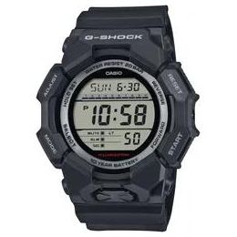 Chronograph Casio G-SHOCK, schwarz (schwarz, silberfarben), Armbanduhren, Damen, Chronograph, Quarzuhr, Armbanduhr,Herrenuhr, digital, autom. Kalender, Resinarmband