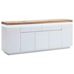 Sideboard MCA furniture "Romina", wei&szlig; (wei&szlig; matt), B:200cm H:81cm T:40cm, MDF, Massivholz, Sideboards, Sideboard, mit LED Beleuchtung wei&szlig; dimmbar, inkl. Fernbedienung