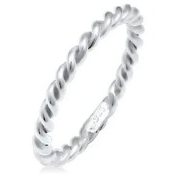 Fingerring NENALINA "Gedreht Kordel Spirale Basic Schlicht 925 Silber" Gr. 56, silber, Fingerringe, Damen, 56mm, ohne Stein, Silber 925 (Sterlingsilber), 2mm, Fingerring