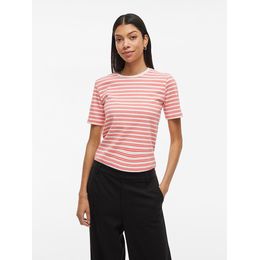 Vila Shirt "Ola" in Weiß/ Rot - 56% | Größe M | Damen-tops