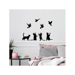 ABERTO DESIGN Wanddekor "Birds Playing With Cats" - (B)110 x (H)79 cm - 45% | Wanddekoration