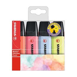 Stabilo Textmarker "Stabilo BOSS ORIGINAL Pastel" - 4 St&uuml;ck - 10% | Schulzubehoer