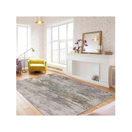 Conceptum Hypnose Baumwoll-Teppich ''Woopamuk271'' in Grau/ Gold - 67% | Größe 80x150 cm |