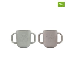 OYOY mini 2er-Set: Trinklernbecher "Kappu" in Grau/ Rosa - ab Geburt - 50% |