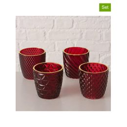 Boltze 4er-Set: Windlichter ''Marilu'' in Rot - (H)7,5 cm - 17% | Kerzen-vasen